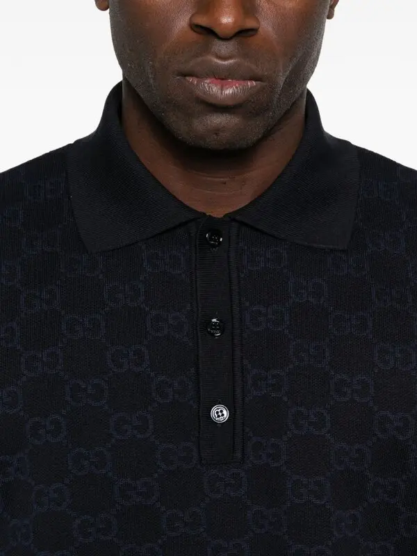 Gucci Gg Cotton And Silk Polo Shirt