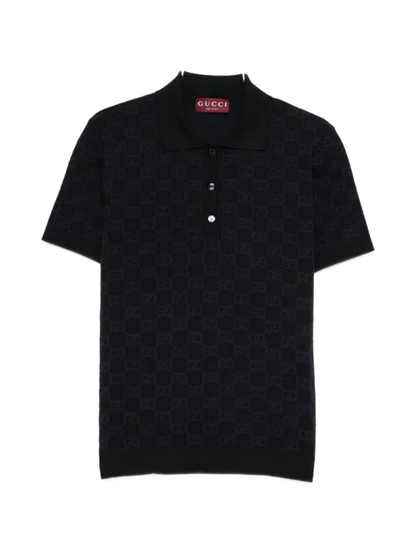 Gucci Gg Cotton And Silk Polo Shirt - Multicolor