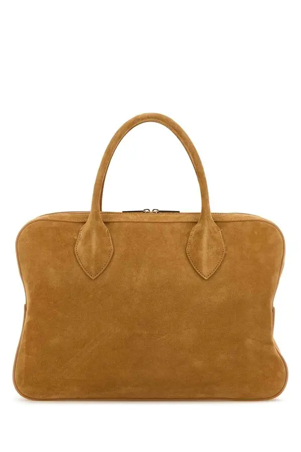 FERRAGAMO Camel Suede Medium Handbag