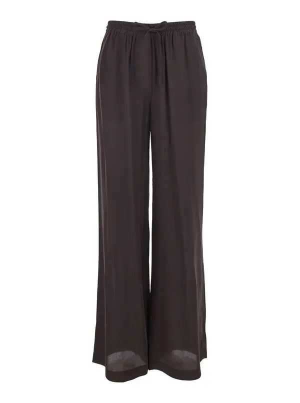 P.a.r.o.s.h Brown Silk Drawstring Waist Pants