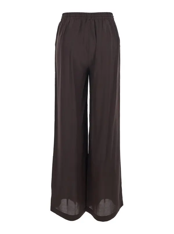 P.a.r.o.s.h Brown Silk Drawstring Waist Pants