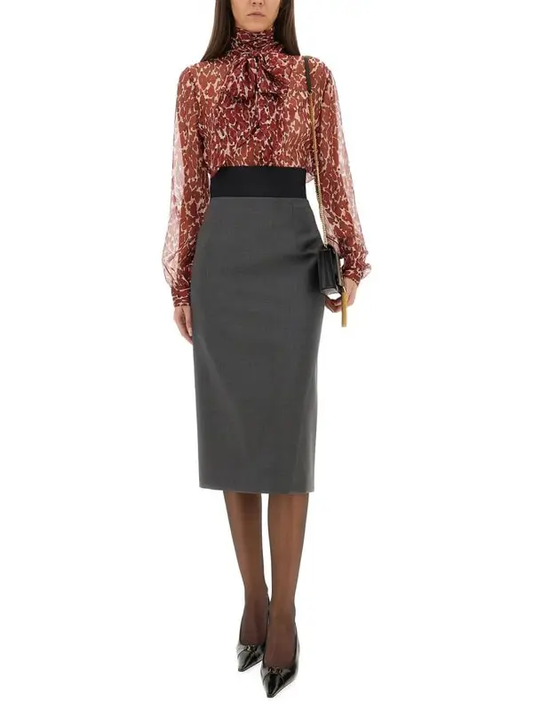 Saint Laurent Printed Silk Shirt - Red