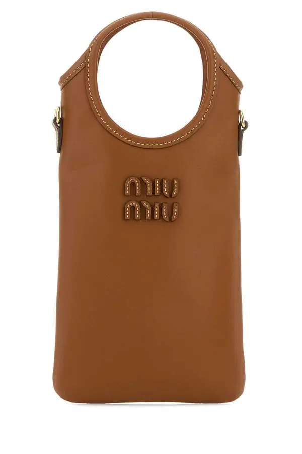 Miu Miu Caramel Leather Phone Case - Brown