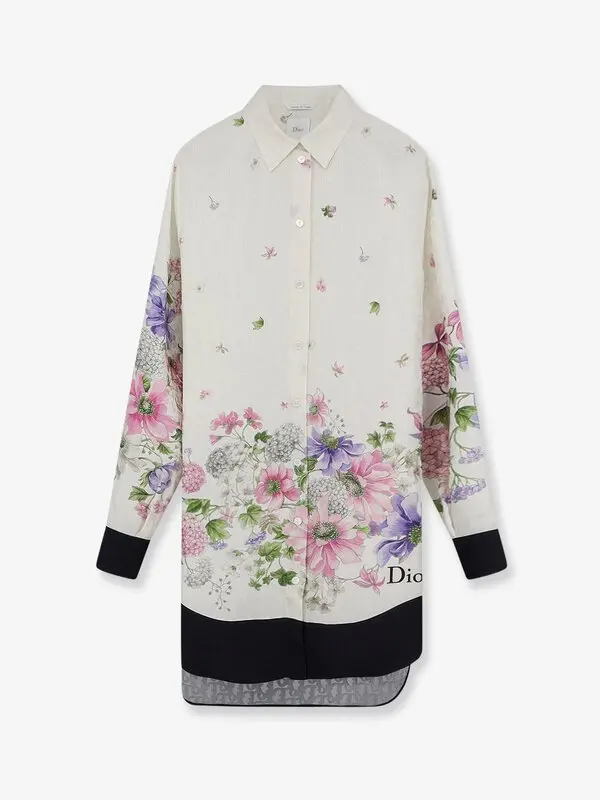 Dior Silk Shirt With Hortensia Garden Print - Multicolor
