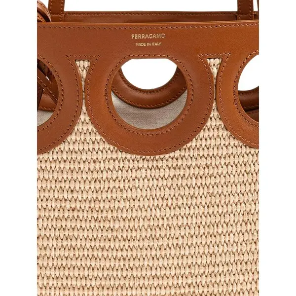 FERRAGAMO Extra-large Woven Tote - Brown