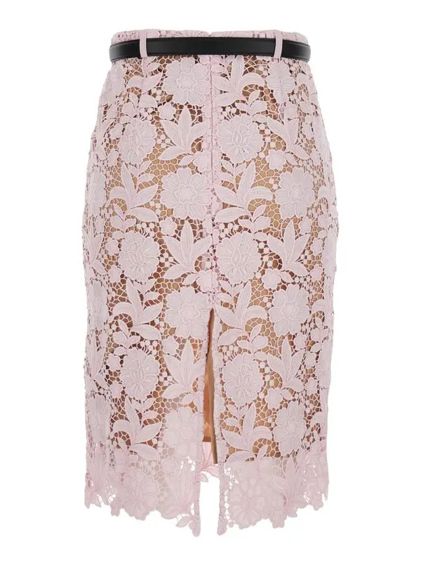 SELF-PORTRAIT Pink Lace Dress - Multicolor