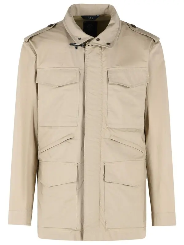 FAY Cotton Poplin Field Jacket - Cream