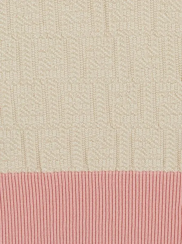 Fendi Beige Long-sleeved Sweater With V-neck And All-over Ff Motif In Cotton - Multicolor