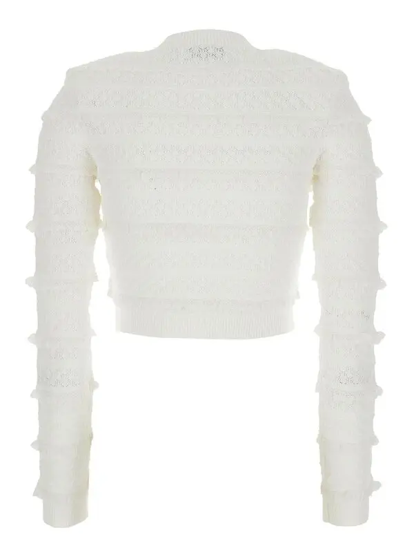 SELF-PORTRAIT Pointelle Diamante Cardigan - Multicolor