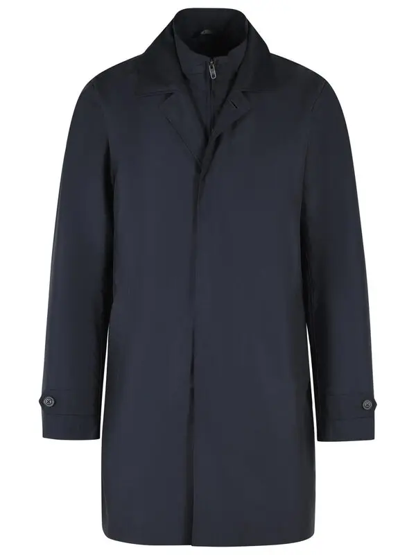 FAY Morning' Technical Poplin Coat - Blue