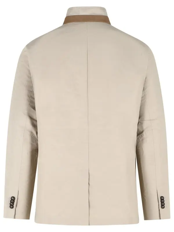 FAY Racing' Beige Cotton And Nylon Faille Jacket