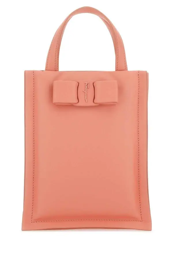 FERRAGAMO Nappa Leather Mini Viva Bow Handbag - Pink
