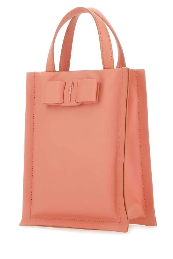 FERRAGAMO Nappa Leather Mini Viva Bow Handbag - Pink