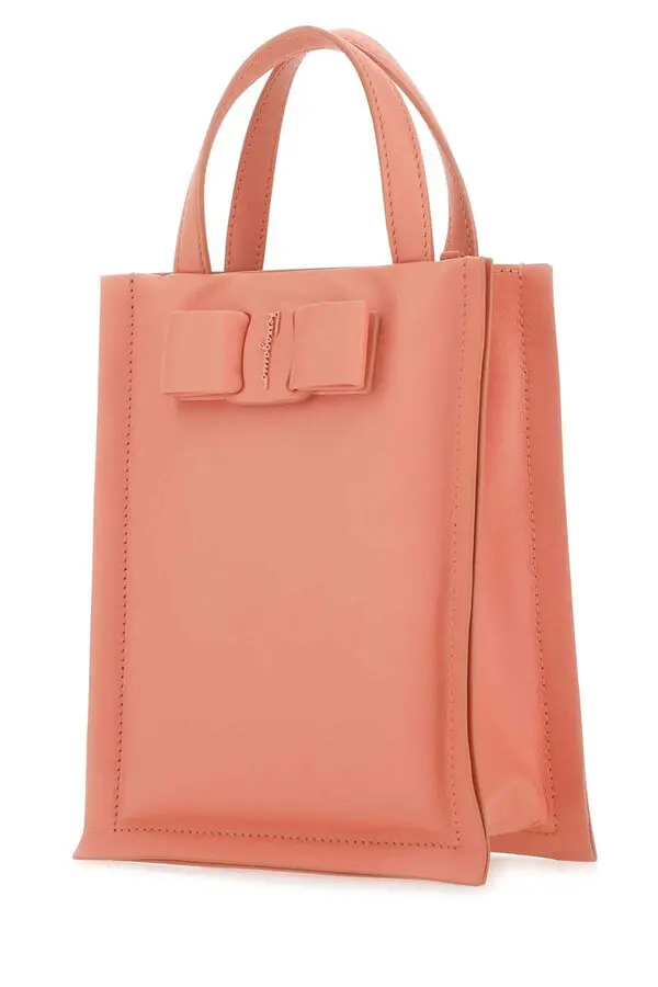 FERRAGAMO Nappa Leather Mini Viva Bow Handbag - Pink