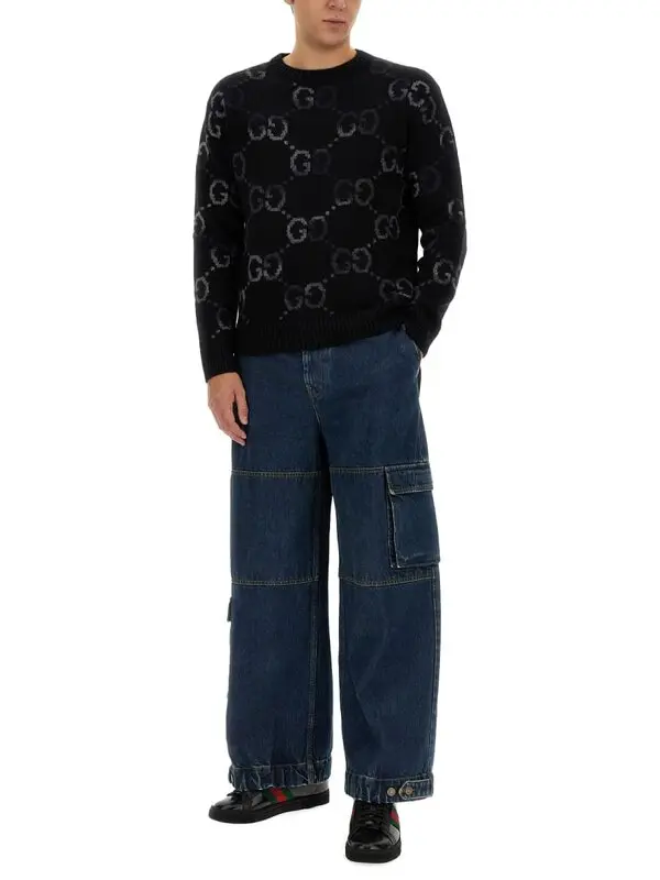 Gucci Denim Pants With Label