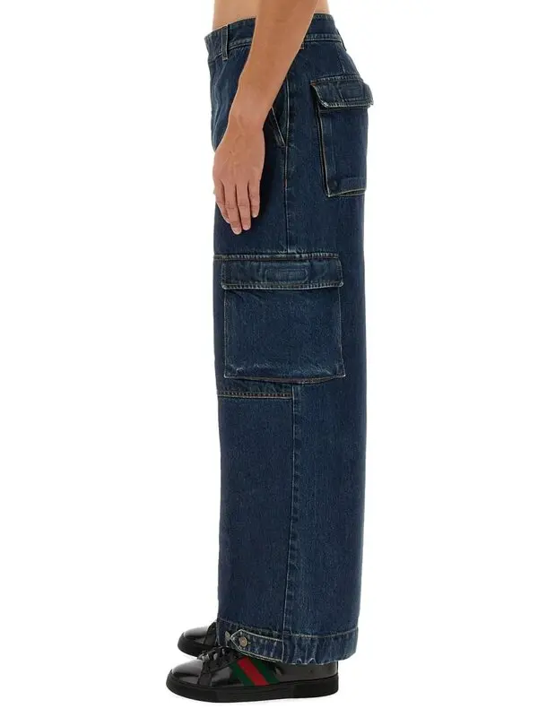 Gucci Denim Pants With Label