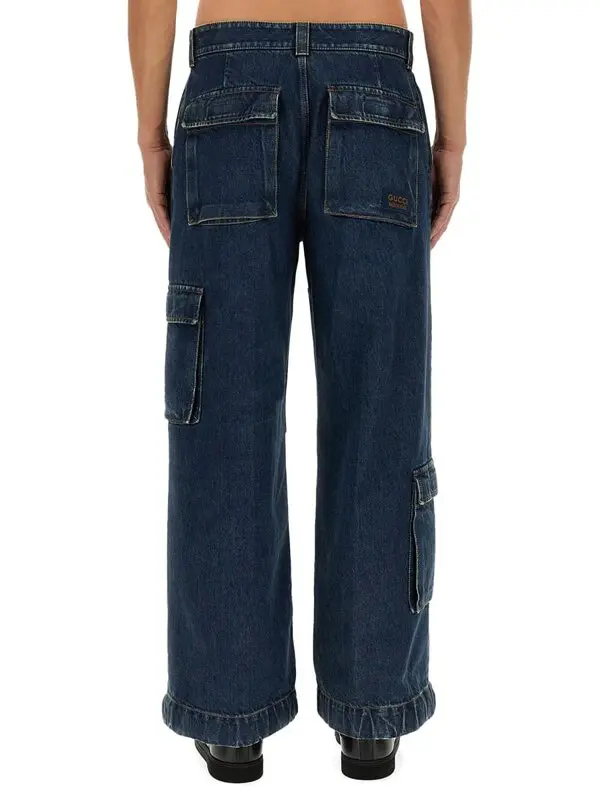 Gucci Denim Pants With Label