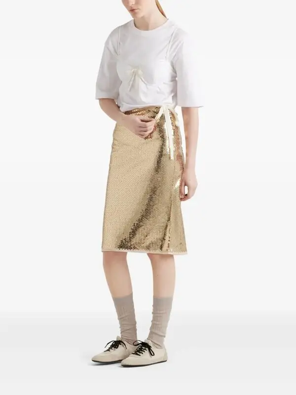 Prada Sequined Pencil Skirt - Silver