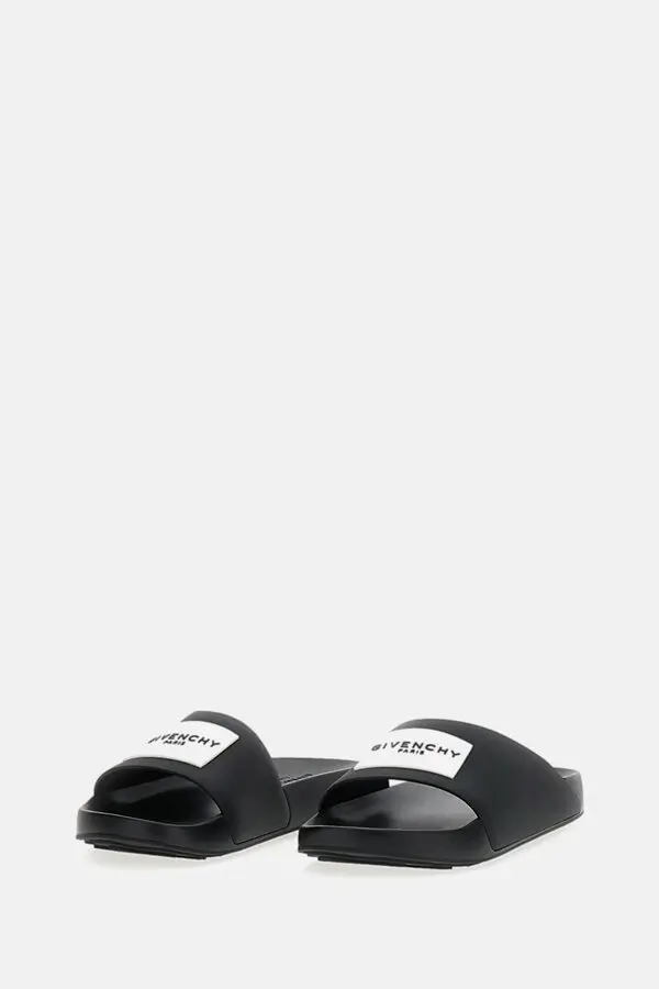 Givenchy Label Slide Flat Sandal - Multicolor