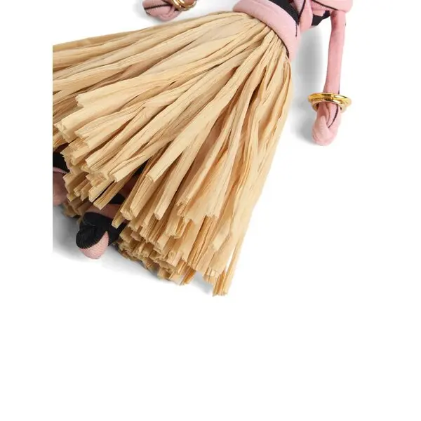 Emilio Pucci Printed Lycra And Raffia Keyring - Cream