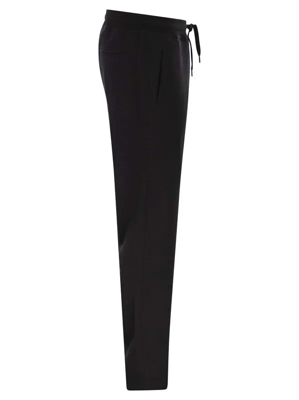 Brunello Cucinelli Techno Cotton Fleece Trousers - Black