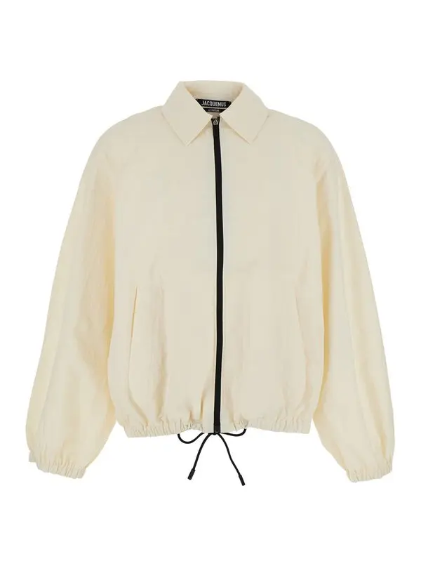 Jacquemus Le Coupe-vent' White Jacket With Front Closure In Tech Fabric For - Multicolor