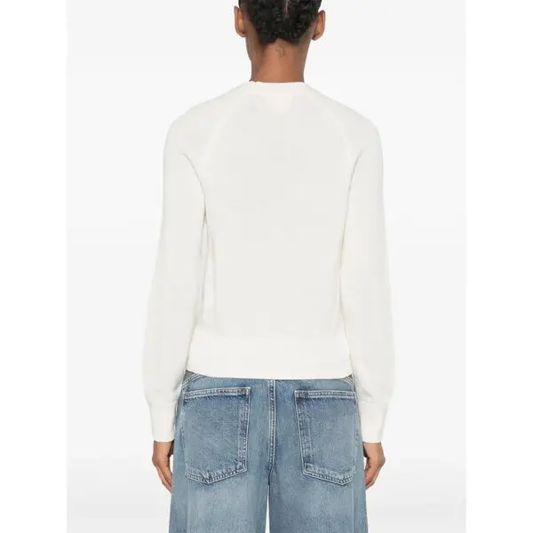 A.p.c. Virgin Wool Crew Neck Logo Knitwear Jumper - White