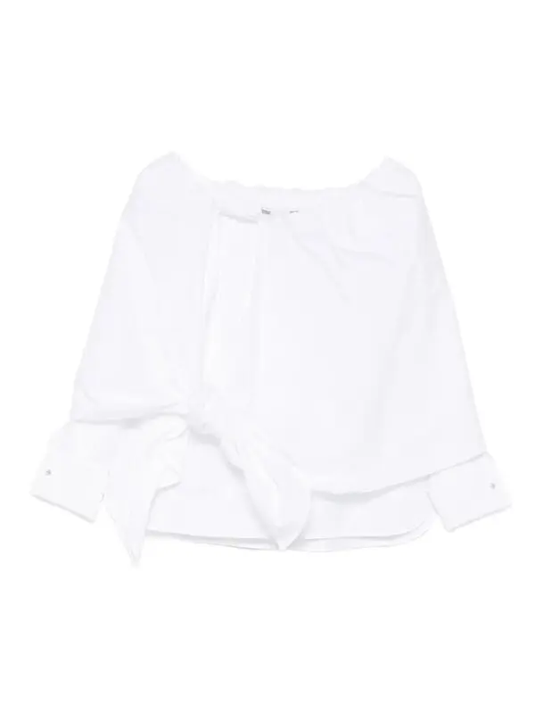 Max Mara Cotton Poplin Asymmetrical Blouse