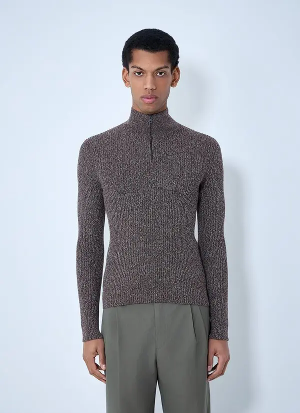 Prada High Neck Zip Sweater
