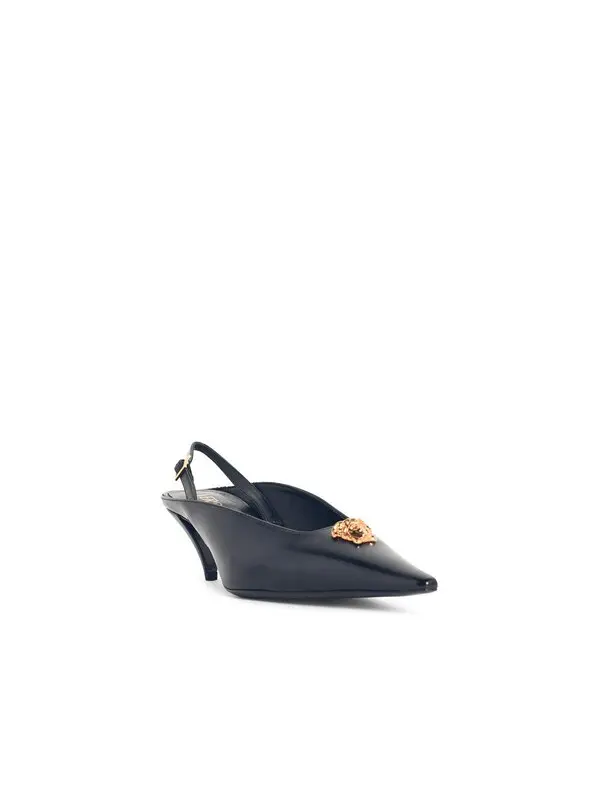Versace La Medusa' Leather Slingbacks