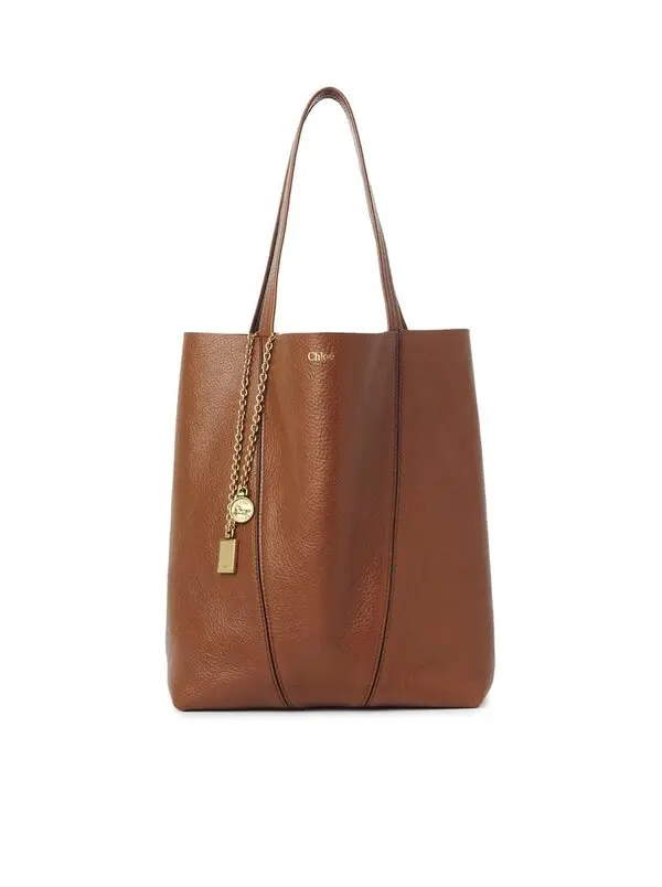 Chloé Spin Tote Bag In Granate Leather - Multicolor