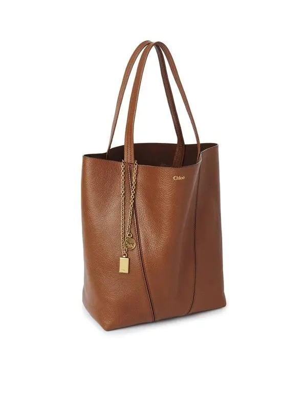 Chloé Spin Tote Bag In Granate Leather - Multicolor