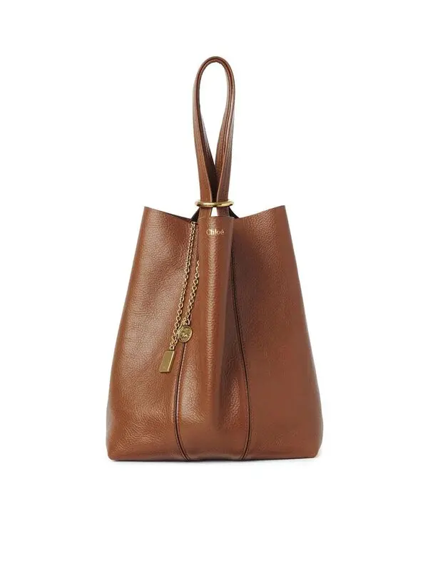 Chloé Spin Tote Bag In Granate Leather - Multicolor