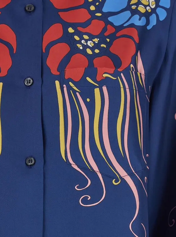 La DoubleJ Silk Printed Shirt With Classic Collar