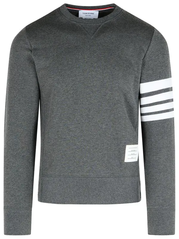 Thom Browne 4 Bar' Dark Grey Cotton Sweatshirt