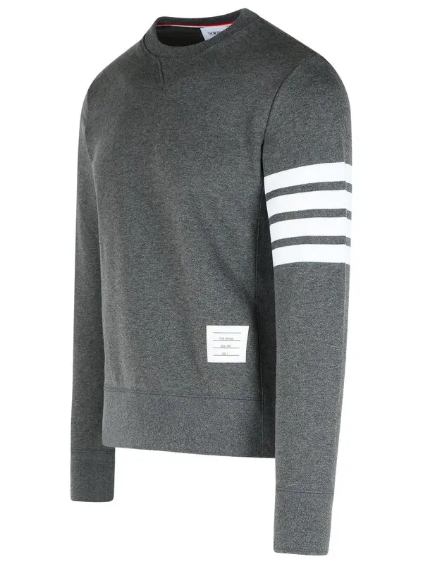 Thom Browne 4 Bar' Dark Grey Cotton Sweatshirt
