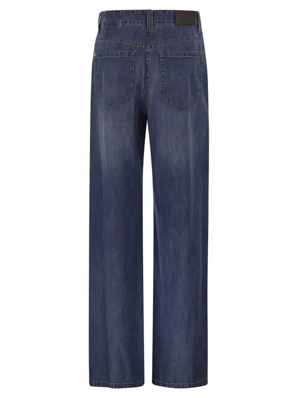 Brunello Cucinelli Wide-leg Cotton Jeans