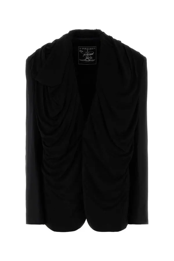 Y/project Stretch Twill Oversize Blazer - Black