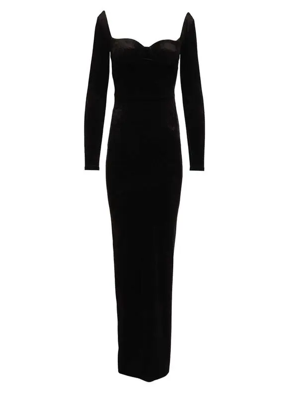 Balenciaga Off-the-shoulder Maxi Dress - Black