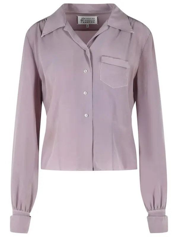 MAISON MARGIELA Lilac Long-sleeved Silk Shirt - Multicolor