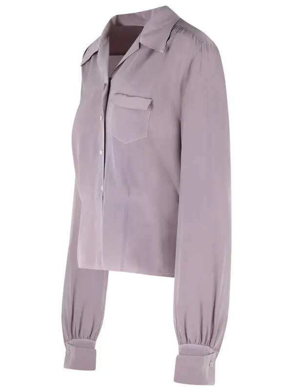 MAISON MARGIELA Lilac Long-sleeved Silk Shirt - Multicolor