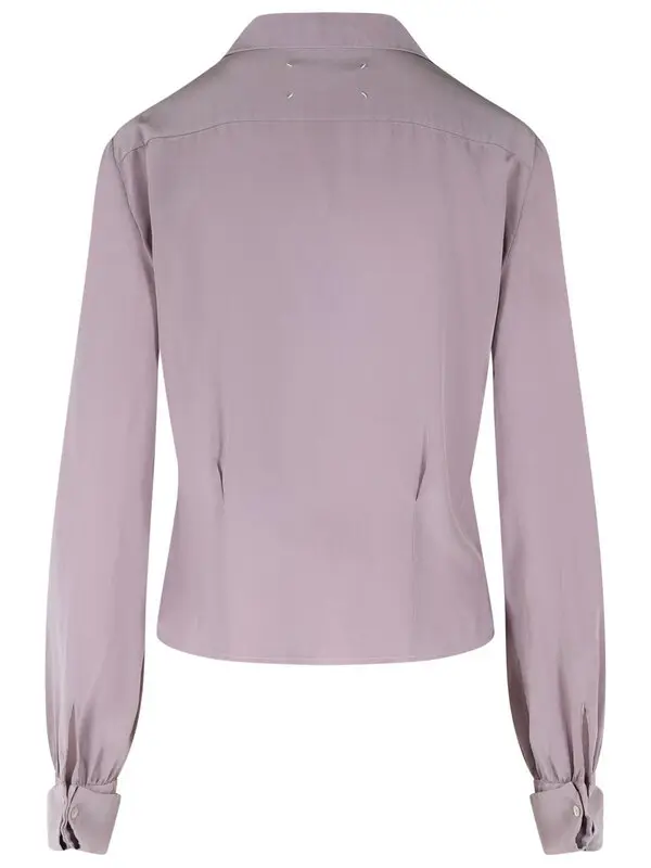 MAISON MARGIELA Lilac Long-sleeved Silk Shirt - Multicolor