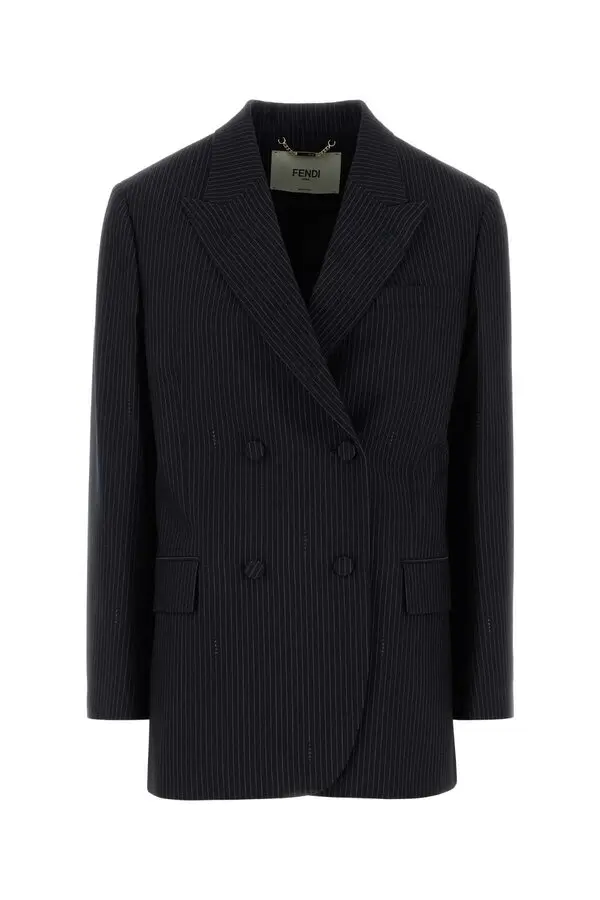 Fendi Embroidered Wool Blend Blazer - Multicolor