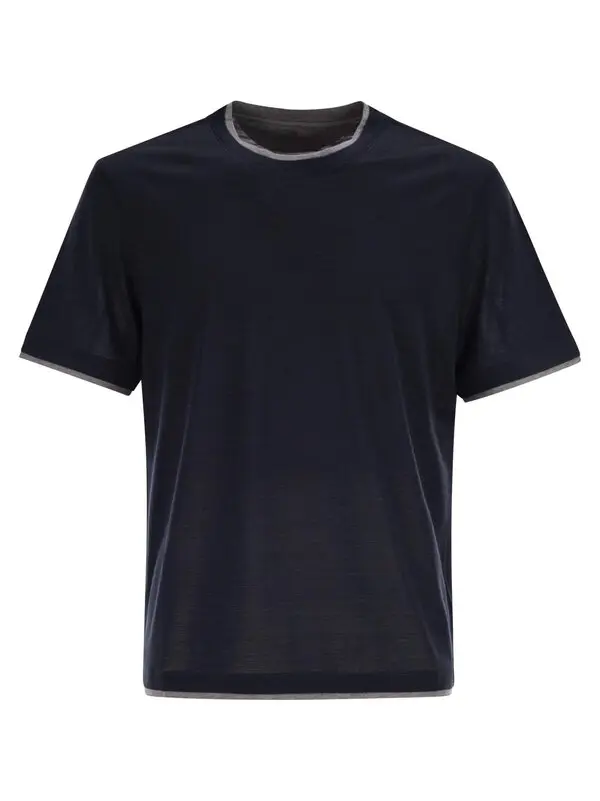Brunello Cucinelli Silk And Cotton T-shirt - Blue