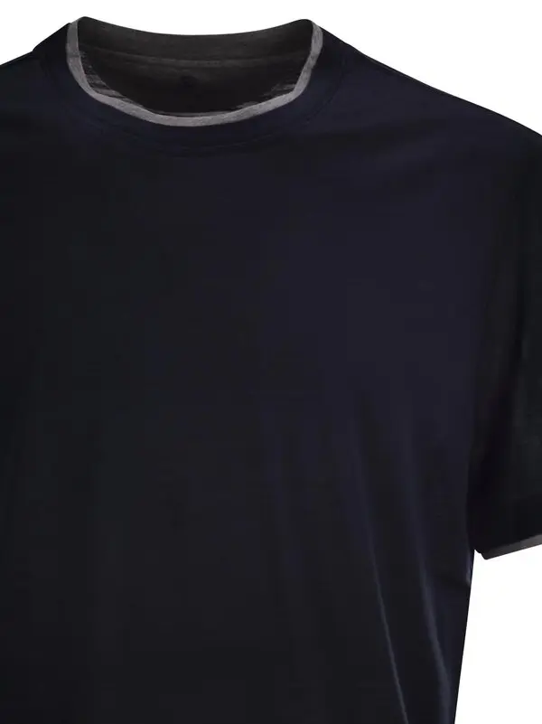 Brunello Cucinelli Silk And Cotton T-shirt - Blue