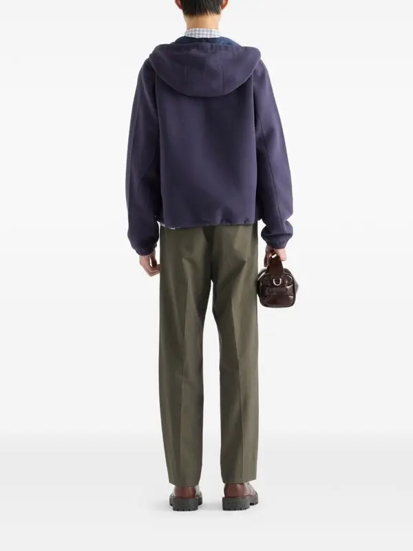 Prada Fleece Hooded Blouson Jacket - Multicolor