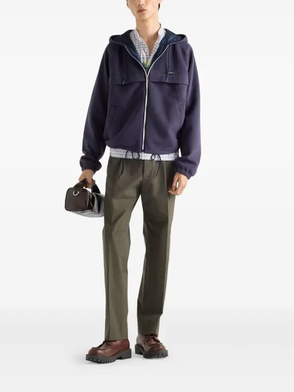 Prada Fleece Hooded Blouson Jacket - Multicolor