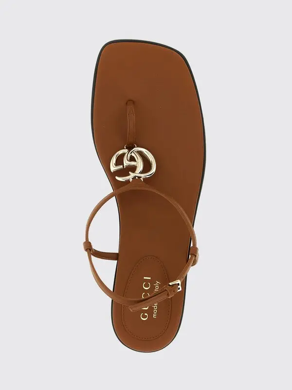 Gucci Leather Heeled Sandal - Cream