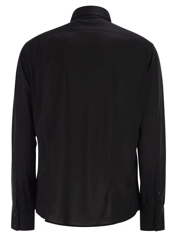 Brunello Cucinelli Silk And Cotton T-shirt Shirt - Black