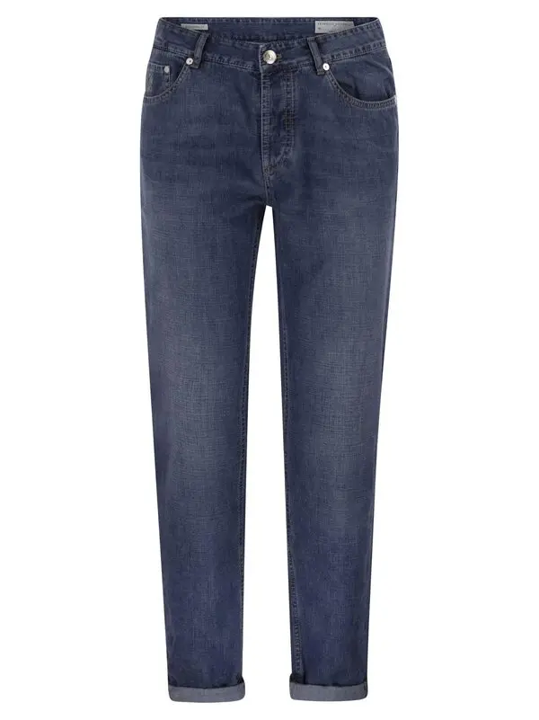 Brunello Cucinelli Traditional Fit Five-pocket Trousers In Denim - Multicolor
